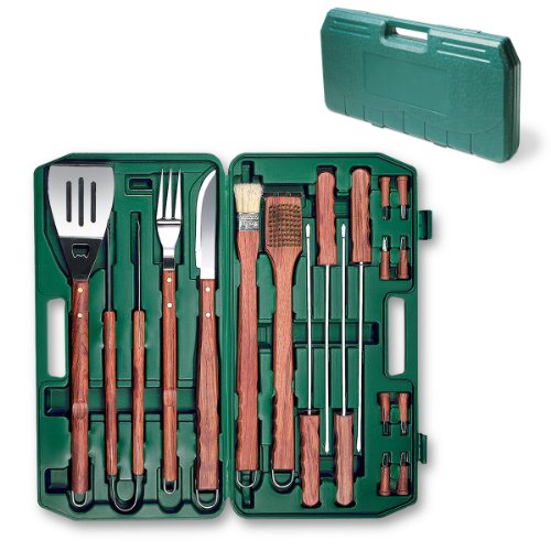 ONIVA - A Picnic Time brand 18-Piece BBQ Grill Set, Outdoor BBQ Accessories with Case, Grilling Tools for Barbecue, (Green)