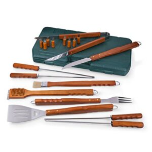 ONIVA - A Picnic Time brand 18-Piece BBQ Grill Set, Outdoor BBQ Accessories with Case, Grilling Tools for Barbecue, (Green)