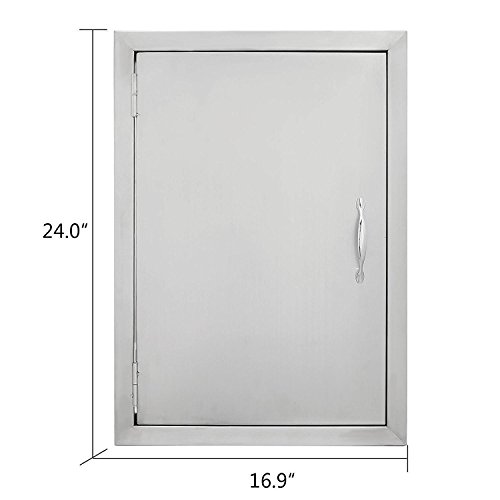 BLTPress 17" Wx24 H BBQ Access Door 304 Stainless Steel BBQ Island Door Heavy Duty Single Vertical Door for Outdoor Kitchen