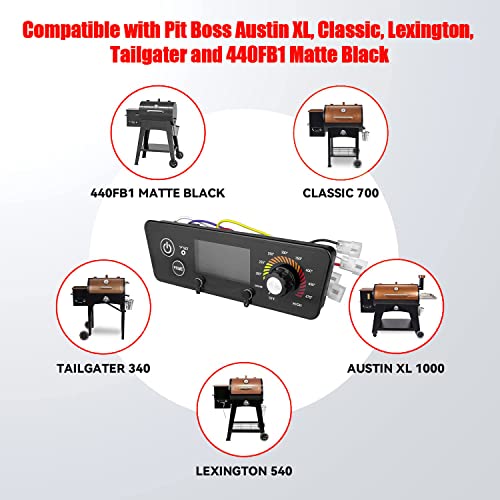 Replacement Control Board with Upgraded Circuit Board for Pit Boss Wood Pellet Grill Tailgater P7-340 / Lexington P7-540 / Classic P7-700 / Austin XL P7-1000 / 440FB1 Matte Black