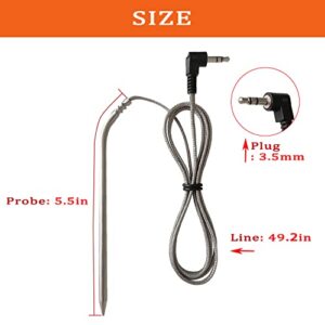 2 Pack High Temperature Meat Probe, Compatible with Camp Chef Wood Pellet Grills, Comes with 2pc BBQ Clip, Replace Stainless Steel Accessories