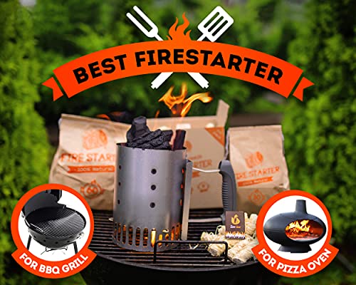 Zorestar Fire Starters XXL 120+ pc - Eco firelighters for Indoor and Outdoor Use and Fire Starter 60+ pc XXL Size - Сharcoal fire Starters