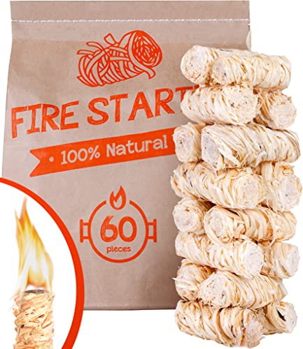 Zorestar Fire Starters XXL 120+ pc - Eco firelighters for Indoor and Outdoor Use and Fire Starter 60+ pc XXL Size - Сharcoal fire Starters