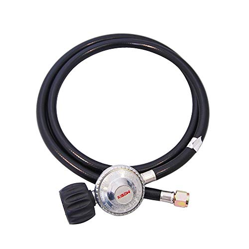 KIBOW Low Pressure Propane Regulator with 5FT Hose-Type 1(QCC 1) Connection-Fits for Most LP Gas Grills, Stoves, Fire Pit Tables-Parallel Style