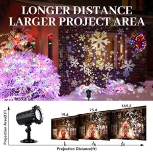 Xhaus Christmas Projector Lights Outdoor Snowflake Projector Lights Show for Christmas Xmas Holiday Wedding Home Party Outdoor Holiday Decorations