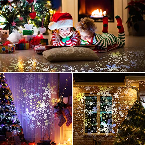 Xhaus Christmas Projector Lights Outdoor Snowflake Projector Lights Show for Christmas Xmas Holiday Wedding Home Party Outdoor Holiday Decorations