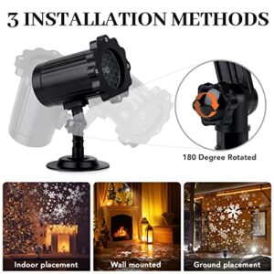 Xhaus Christmas Projector Lights Outdoor Snowflake Projector Lights Show for Christmas Xmas Holiday Wedding Home Party Outdoor Holiday Decorations