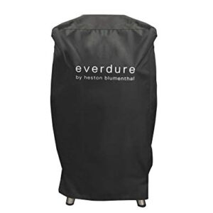 Everdure Grill Cover for 4K Charcoal Grill & Smoker, Long Cover with UV Protection and Drawstring Closure, Waterproof Lining and 4 Season BBQ Grill Protection, Black, 29.7”L x 16.6”W x 42”H