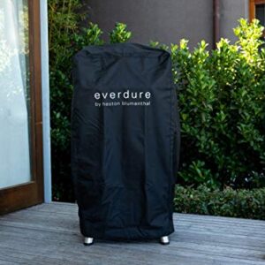 Everdure Grill Cover for 4K Charcoal Grill & Smoker, Long Cover with UV Protection and Drawstring Closure, Waterproof Lining and 4 Season BBQ Grill Protection, Black, 29.7”L x 16.6”W x 42”H