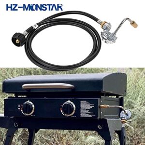 6FT Propane Adapter Hose with Gas Regulator, 1lb to 20lb Converter Compatible with Blackstone 17" 22" Tabletop Griddle, Blue Rhino Razor Griddle, Pit Boss PB336GS 2 Burner Table top Gas Griddle