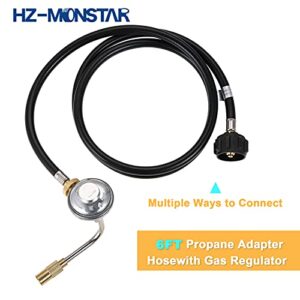 6FT Propane Adapter Hose with Gas Regulator, 1lb to 20lb Converter Compatible with Blackstone 17" 22" Tabletop Griddle, Blue Rhino Razor Griddle, Pit Boss PB336GS 2 Burner Table top Gas Griddle