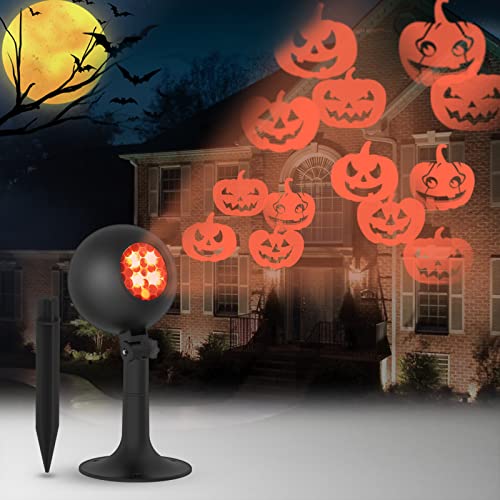 Auxiwa Halloween Decorations Lights Outdoor Pumpkin Projector Light for Halloween Home Party Garden Landscape Wall Decorations