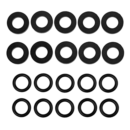 10Pcs Propane Tank Gasket and 10Pcs O-Rings for All Soft Nose P.O.L. Fittings, Soft Rubber Leakage-Proof Sealing, Fit for Propane Gas Adapters, Connectors, Valves, Regulators, Accessories and More