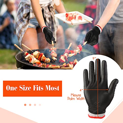 Janmercy 400 Pcs Disposable BBQ Gloves Grilling Gloves with 8 Pairs Cotton Liners Gloves Heat Resistant Cooking Gloves Reusable Latex Free Nitrile Gloves for Cooking Barbecue