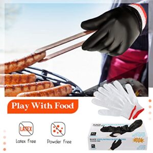 Janmercy 400 Pcs Disposable BBQ Gloves Grilling Gloves with 8 Pairs Cotton Liners Gloves Heat Resistant Cooking Gloves Reusable Latex Free Nitrile Gloves for Cooking Barbecue