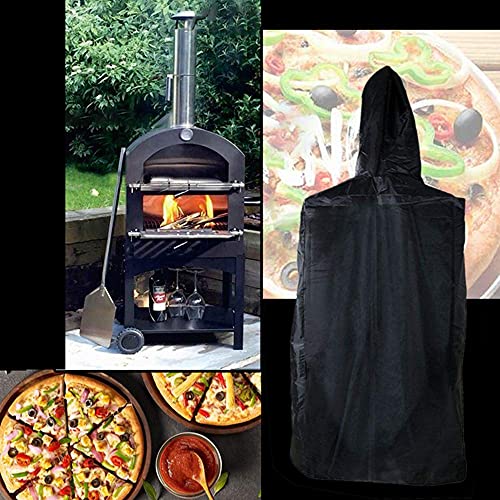 FLR 63 Inch Outdoor Pizza Oven Cover,BBQ Grill Cover, Outdoor Pizza Oven Rain Cover, Heavy Duty Dust-Proof Weather Resistant Polyester Fabric Protective Cover-Black (63x15x20in)