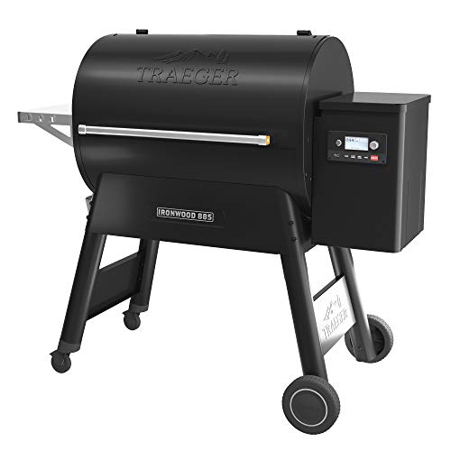 Traeger Grills Ironwood 885 Wood Pellet Grill and Smoker with Alexa and WiFIRE Smart Home Technology, Black with Traeger Pellet Grills BAC661 Ironwood 885 Holiday Bundle, Multicolor