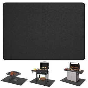 60*42 under grill mats for outdoor grill deck protector, double-sided fireproof deck and patio protective mat, bbq mat for under bbq, oil-proof mat for gas grills, waterproof grill floor pads