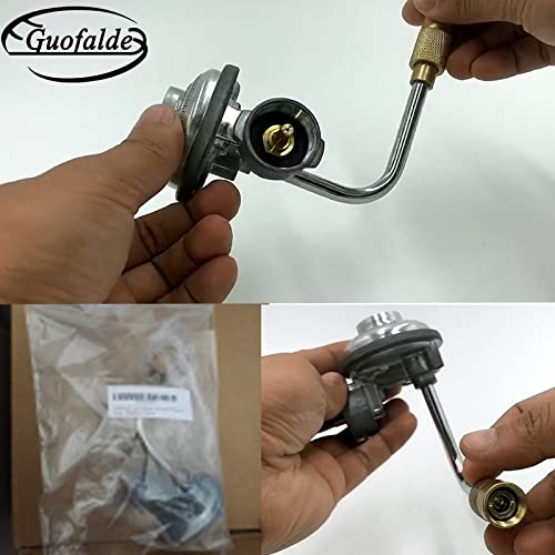 GUOFALDE Gas Grill Regulator Fit, Replacement for Blackstone 17" and 22" Tabletop Griddle Grill, Low Pressure 1lb Propane Regulator with Adapter Fitting