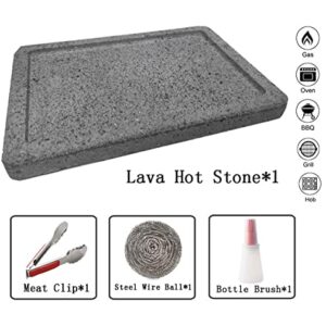 Lava Grill Steak Lava Stone,Lava Hot Stone,Grilling Stone,Tabletop Grill Cooking Stone,11.8x7.9 x1in Steak Lava Stone Stone Grilling Plate for Oven and Barbecue Cooking Meat,Fish,Vegetable and Pizza