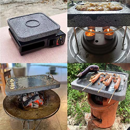 Lava Grill Steak Lava Stone,Lava Hot Stone,Grilling Stone,Tabletop Grill Cooking Stone,11.8x7.9 x1in Steak Lava Stone Stone Grilling Plate for Oven and Barbecue Cooking Meat,Fish,Vegetable and Pizza