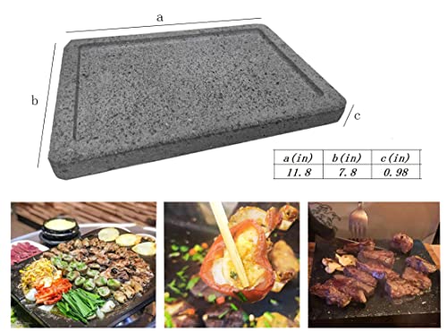 Lava Grill Steak Lava Stone,Lava Hot Stone,Grilling Stone,Tabletop Grill Cooking Stone,11.8x7.9 x1in Steak Lava Stone Stone Grilling Plate for Oven and Barbecue Cooking Meat,Fish,Vegetable and Pizza