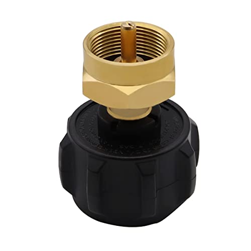 Taiss Propane Refill Adapter, Gas Tank Adapter, QCC1 Regulator Gas Brass Cylinder Tank Connector, Fits 1 lb Disposable Cylinders, Fills 1 lb Bottles from 20 lb Tank Propane Cylinder Connector.