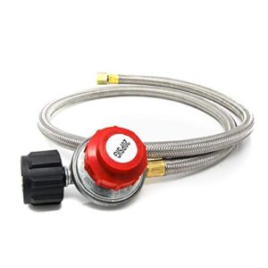 GasOne 2113+50105 4 ft Regulator and Propane Brass Orifice, Steel Braided Hose