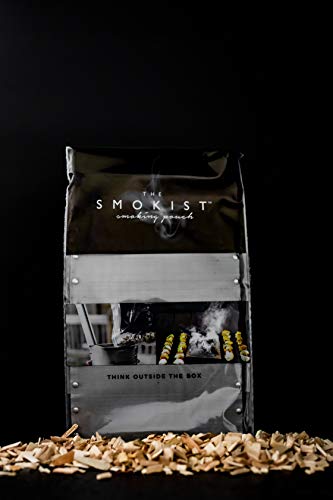 The Smokist BBQ Smoking Pouch for The Grill, Stainless Steel, with Wood Smoking Chips (Hickory Wood)