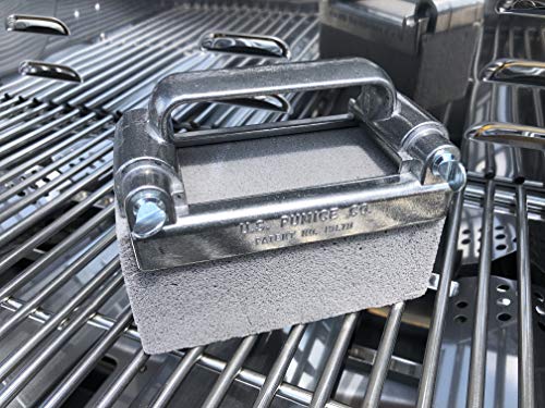 Grillmaster Grill Brick Holder by US Pumice, Made of Aluminum, Reusable Grill Stone Cleaning Brick Holder, Adjustable Clamps, Fits Multiple Sizes of Bricks, Avoid Burnt Hands, Work Safe, FMP 133-1189