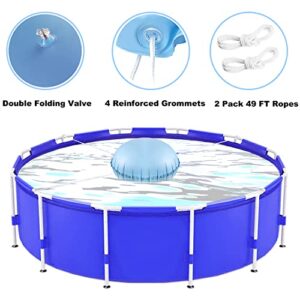 2PACK Round Air Pool Pillow for Above Ground Swimming Pool Covers,4' x 4' Winter Pool Winterizing Closing Kit with Ropes,Super Durable PVC & Strong Cold Resistant Pool Cover Air Pillow