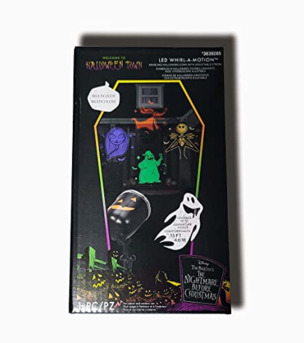 Gemmy Disney Jack Skellington Nightmare Before Christmas Multicolor Led Whirl-a-Motion Halloween Outdoor Stake Light Projector