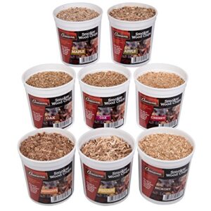 Camerons Wood Smoking Chips Variety Gift Set - Set of 8 Pints Extra Fine Cut Sawdust - Smoking Guns, Smokers, Smoke Boxes (Oak, Apple, Cherry, Pecan, Maple, Bourbon, Hickory, Mesquite) (0.473176 L)