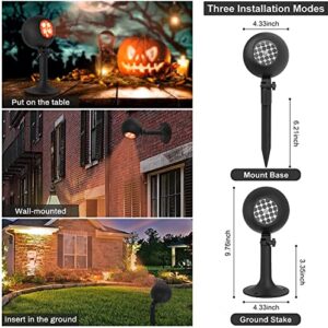 Halloween Lights, Outdoor Projector Decorations Indoor LED Projection Light Dynamic Different Pumpkin Patterns Show Holiday Landscape Outside Spotlight for Party House Porch Wall Gate Garage