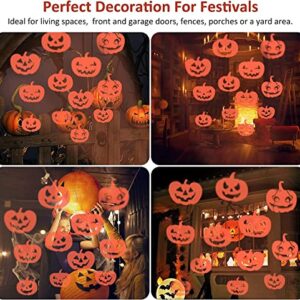 Halloween Lights, Outdoor Projector Decorations Indoor LED Projection Light Dynamic Different Pumpkin Patterns Show Holiday Landscape Outside Spotlight for Party House Porch Wall Gate Garage