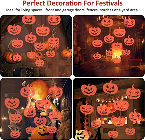 Halloween Lights, Outdoor Projector Decorations Indoor LED Projection Light Dynamic Different Pumpkin Patterns Show Holiday Landscape Outside Spotlight for Party House Porch Wall Gate Garage