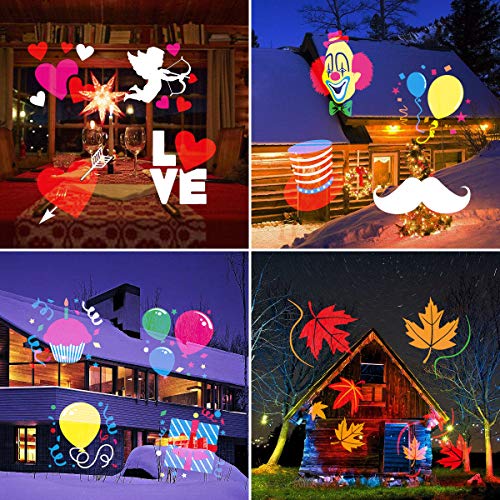 Christmas LED Projector Lights,Holiday Lights Projector,Halloween Projector Lights Outdoor with 16 Slides,Waterproof IP65 Landscape Lamp Projector