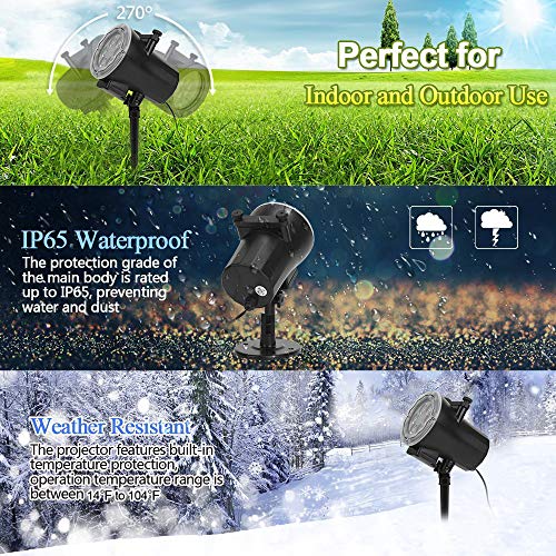 Christmas LED Projector Lights,Holiday Lights Projector,Halloween Projector Lights Outdoor with 16 Slides,Waterproof IP65 Landscape Lamp Projector