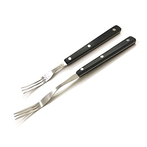 WALLFARM Stainless Steel Granny Fork, 3-Tines, Meat Fork, Barbecue Fork, Carving Fork for Grilling, Barbecue, Serving, Roasting, Set of 2-Piece, 10-Inch & 12-Inch