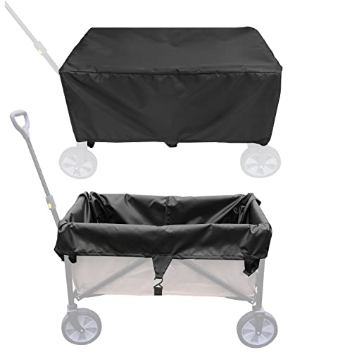 Chuanke Wagon Cover 420D PVC Waterproof and Dustproof Inner Double Sided Liner Available with 4 Corner Buckles and 2 Elastic Hook Strap 38" L x 22" W x 20" H