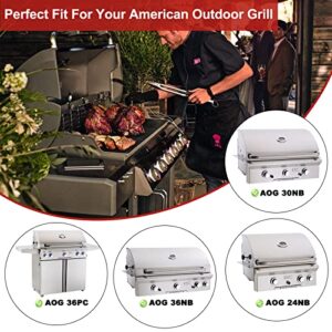 Grill Burner Replacement for American Outdoor 30NB, 24NB, 36NB, 36PC, Aog Grill Burner Replacement, 14.5 Grill Burner for AOG 36" 30" 24" Grills, Aog Grill Parts 24-B-06 Silver