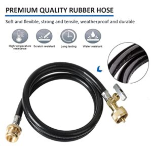 ATKKE 4FT Propane Extension Hose for 1Lb Tank Cylinder with Shutoff Valve, Connects Small Appliance to Propane Tree, T and Y Connector, Propane Torch, Portable Grill, Camping Stove and More