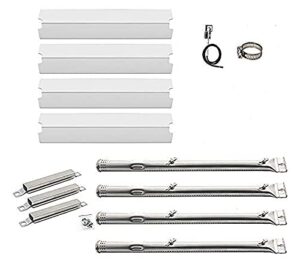 grill replacement parts for charbroil commercial series 463241113 463449914 grill parts, stainless heat plate,grill burner tube,crossover tube and grill igniters replacement kit for charbroil 4 burner