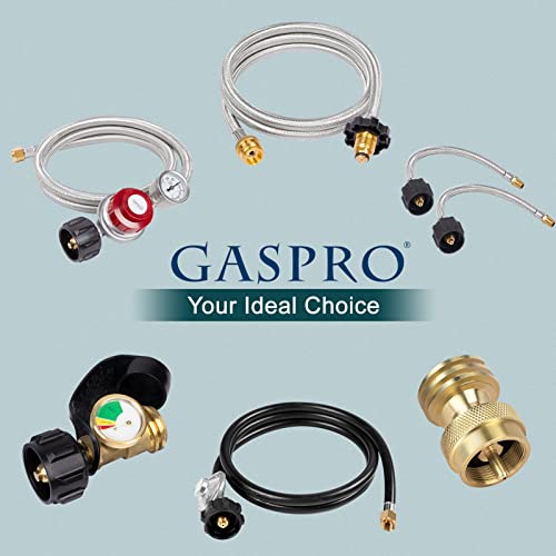 GASPRO Universal Propane Tank Gauge, Fits for 5-100lb Propane Tank Cylinder, Propane Adapter with POL Connection for RV, Camper, Gas Grill, Fire Pit, Propane Heater and More