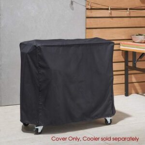 80 Quart Cooler Cart Cover, 32"X30"X17", Fits Most 80 Quart Rolling Ice Chest, Black, Water Resistant, UV Resistant