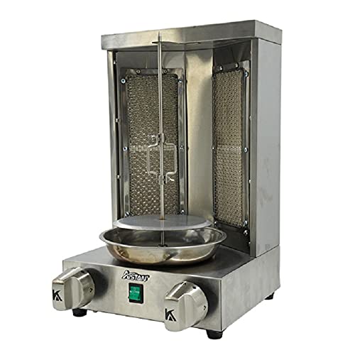 Two Ceramic Burners Gas Electric 2 in1 Automatic Rotating Doner Kebab Machine Chicken Shawarma Grill Machine