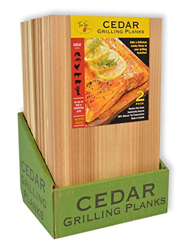 TrueFire Cedar Grilling Planks 7.25 x 16 (24-Pack) - Premium Sized Plank, Western Red Cedar, Made in Canada