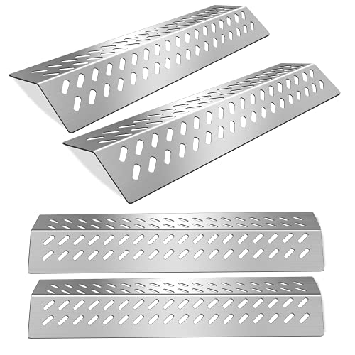 Plowo Stainless Steel Heat Plate Shield Gas Replacement for Bull BBQ Grills, Fit for Angus, Brahma, 7-Burner, 4-Burner, 5-Burner Grill Models, Grill Parts Replace for 16631, 16521, 4 Pack, 17 5/8"