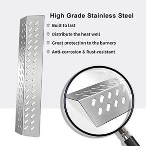 Plowo Stainless Steel Heat Plate Shield Gas Replacement for Bull BBQ Grills, Fit for Angus, Brahma, 7-Burner, 4-Burner, 5-Burner Grill Models, Grill Parts Replace for 16631, 16521, 4 Pack, 17 5/8"