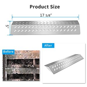 Plowo Stainless Steel Heat Plate Shield Gas Replacement for Bull BBQ Grills, Fit for Angus, Brahma, 7-Burner, 4-Burner, 5-Burner Grill Models, Grill Parts Replace for 16631, 16521, 4 Pack, 17 5/8"